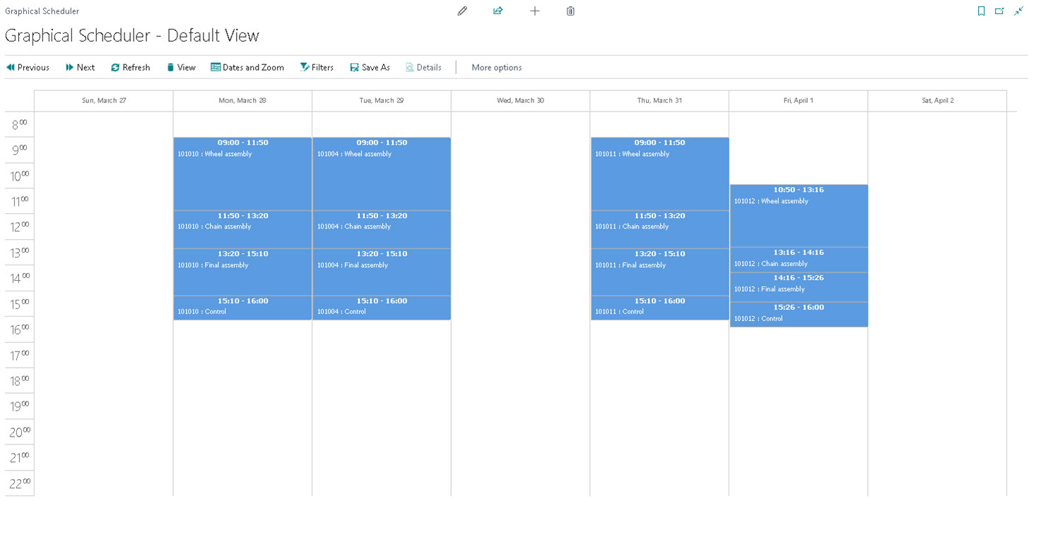 Manufacturing Graphical Scheduler for Dynamics 365 Business Central